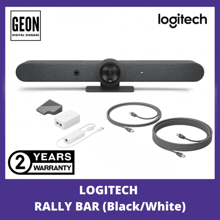 Logitech Rally Bar (Black/White) 4K UHD Including Logitech Tap with ...